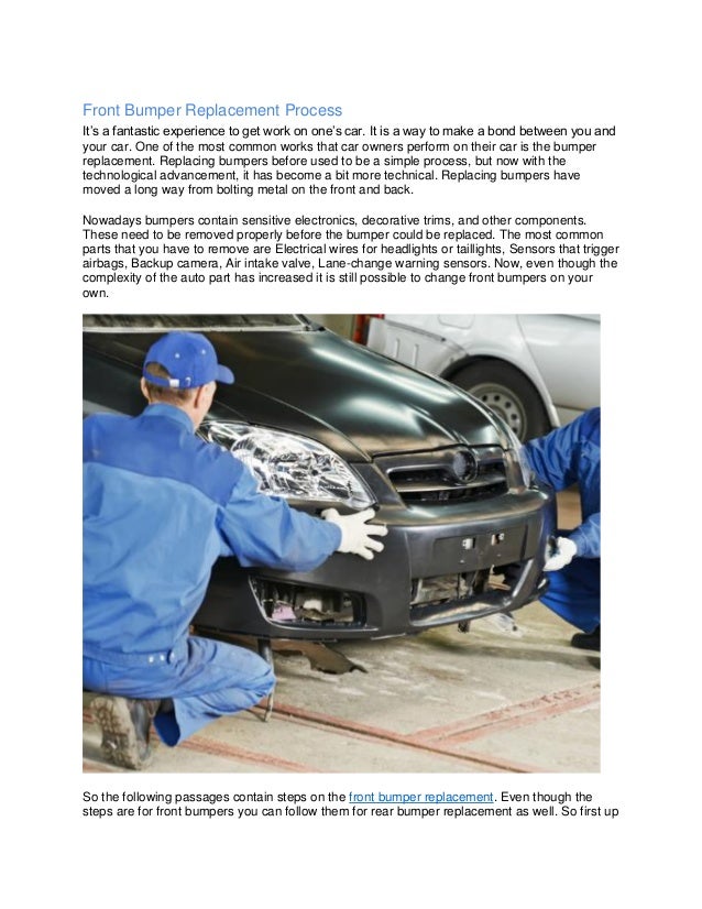 Front bumper replacement process