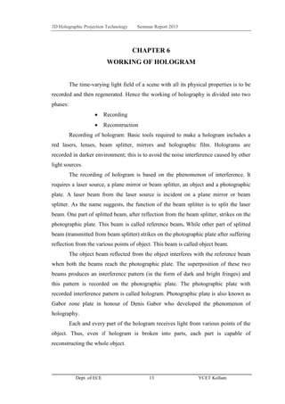 3D Holographic Projection Technology | PDF