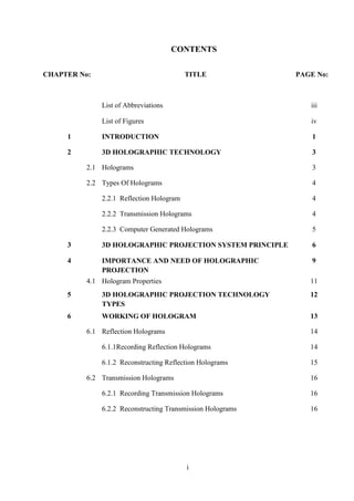 3D Holographic Projection Technology | PDF