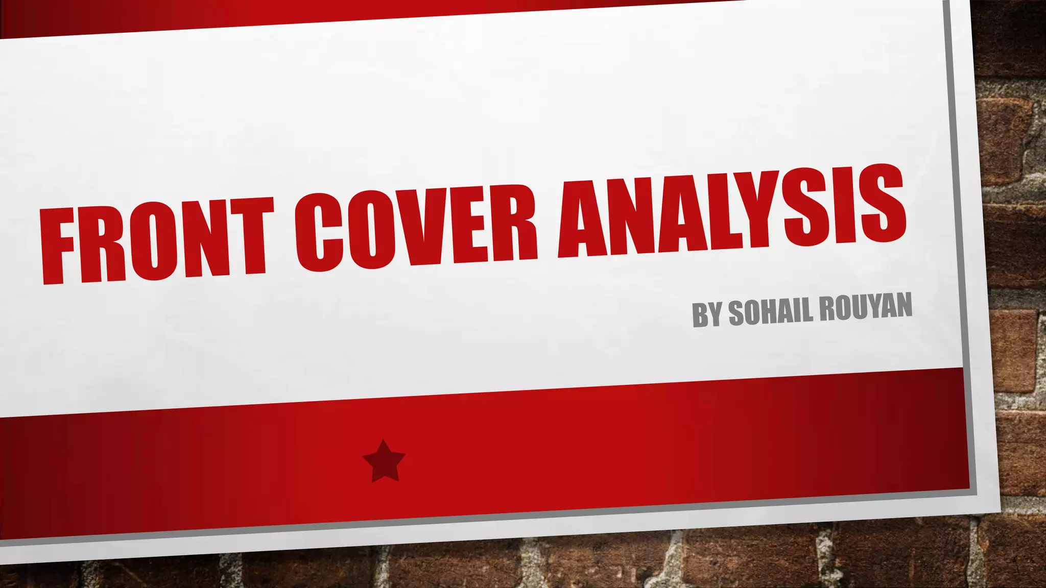 Front cover analysis | PPTX
