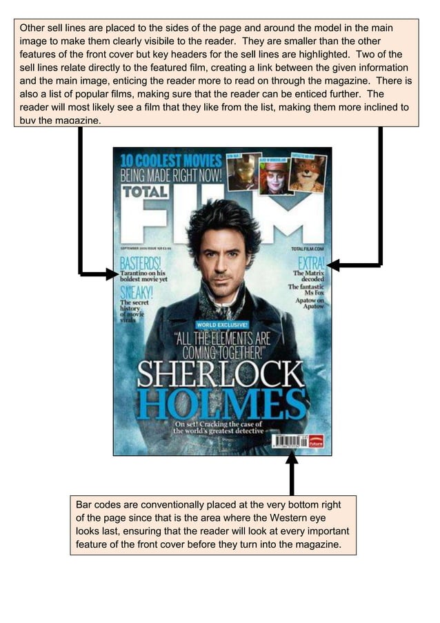 Front cover analysis - Empire and Total Film magazine | DOCX