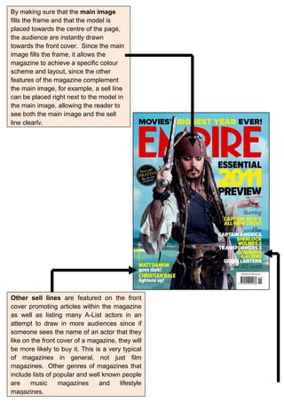 Front cover analysis - Empire and Total Film magazine | DOCX