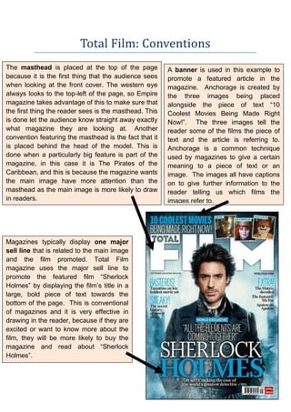 Front cover analysis - Empire and Total Film magazine | DOCX