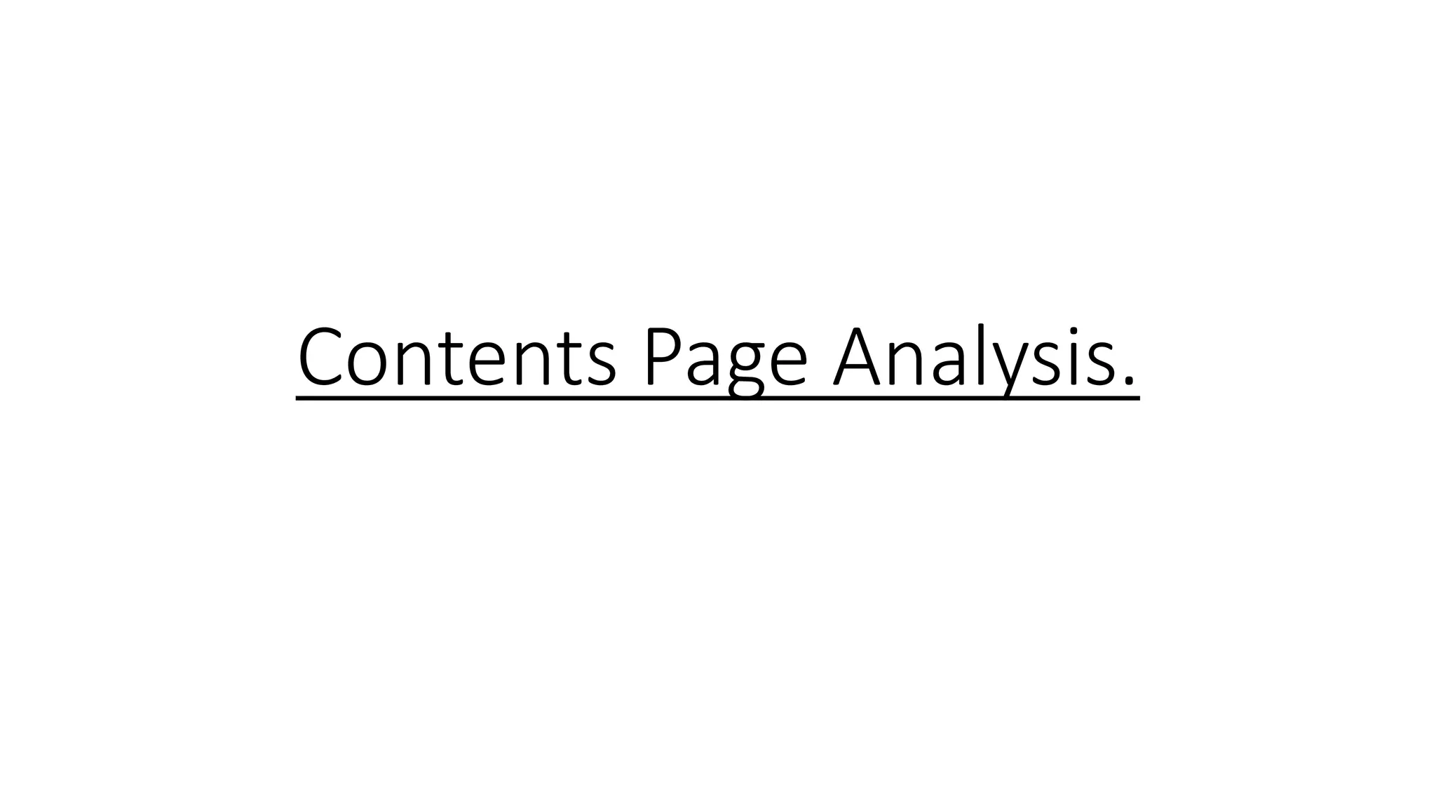 Contents Page Analysis | PPT