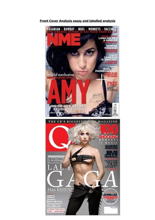 Front cover analysis essay and labelled analysis | PDF