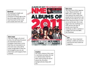 Front cover analysis (main task) | PPT