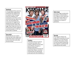 Front cover analysis (main task) | PPT