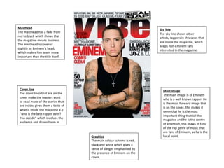 Front cover analysis (main task) | PPT