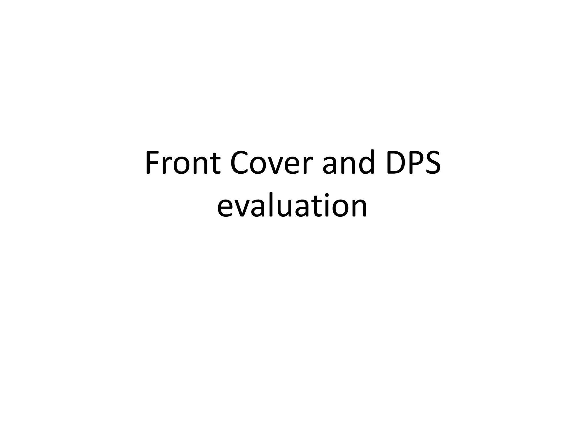 Front cover and dps | PPT