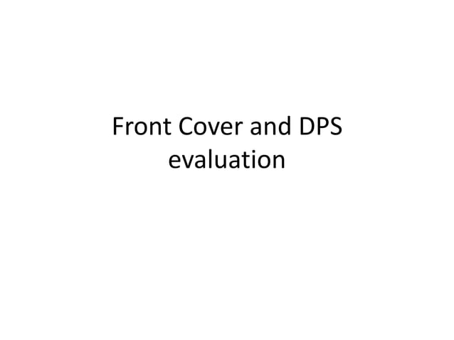 Front cover and dps | PPT