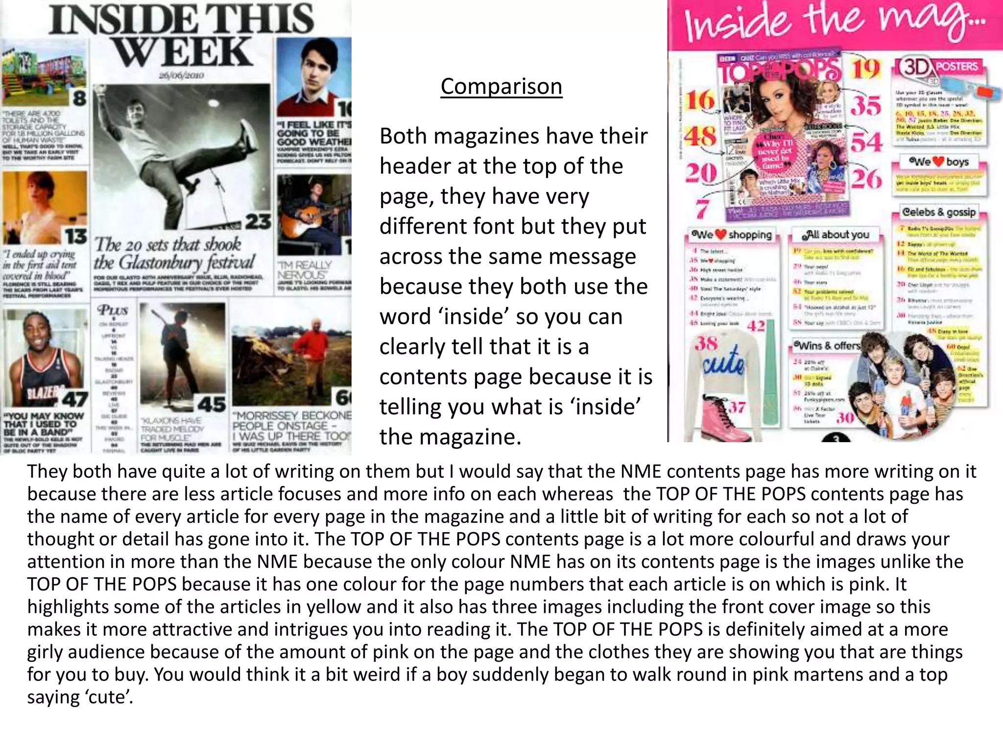 Front cover, contents page & double page spread | PPTX