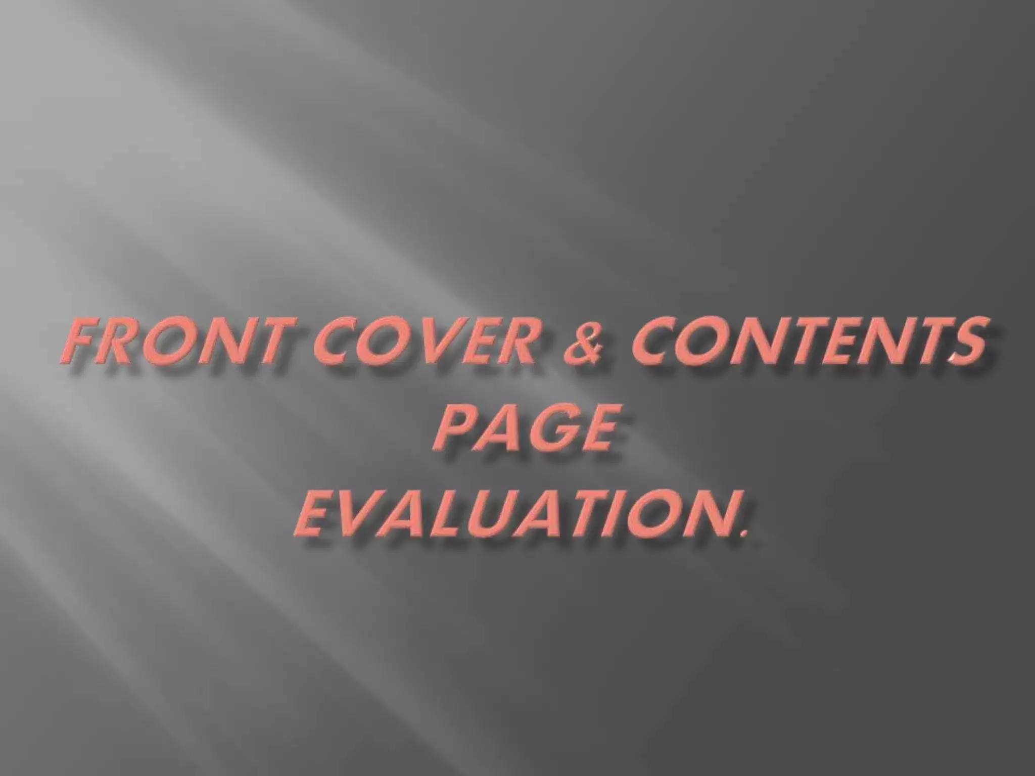 Front cover & contents page pp | PPTX