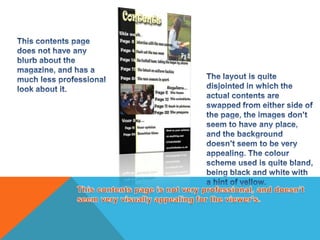 Front cover & contents page research | PPTX