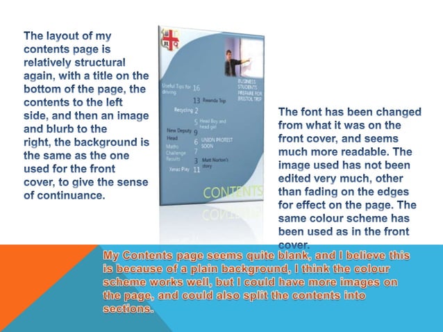 Front cover & contents page research | PPTX