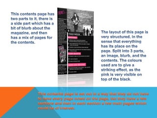 Front cover & contents page research | PPTX