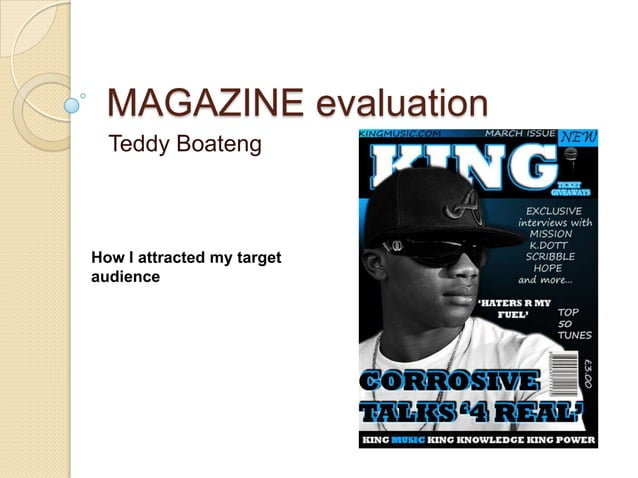 Magazine evaluation | PPTX | Hip Hop Music | Music