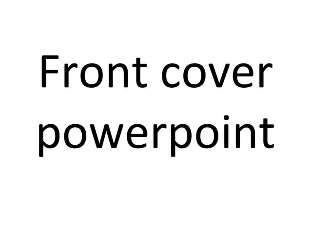 Front cover powerpoint | PPT