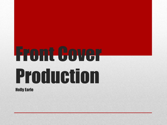 Front cover production | PPTX | Computing | Technology & Computing