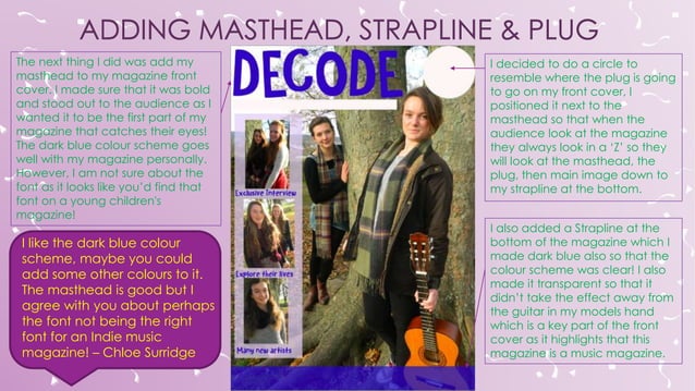 Front cover stages of production & audience feedback | PPT