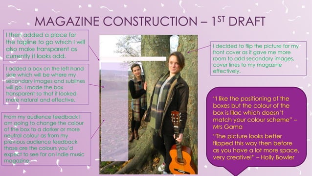 Front cover stages of production & audience feedback | PPT