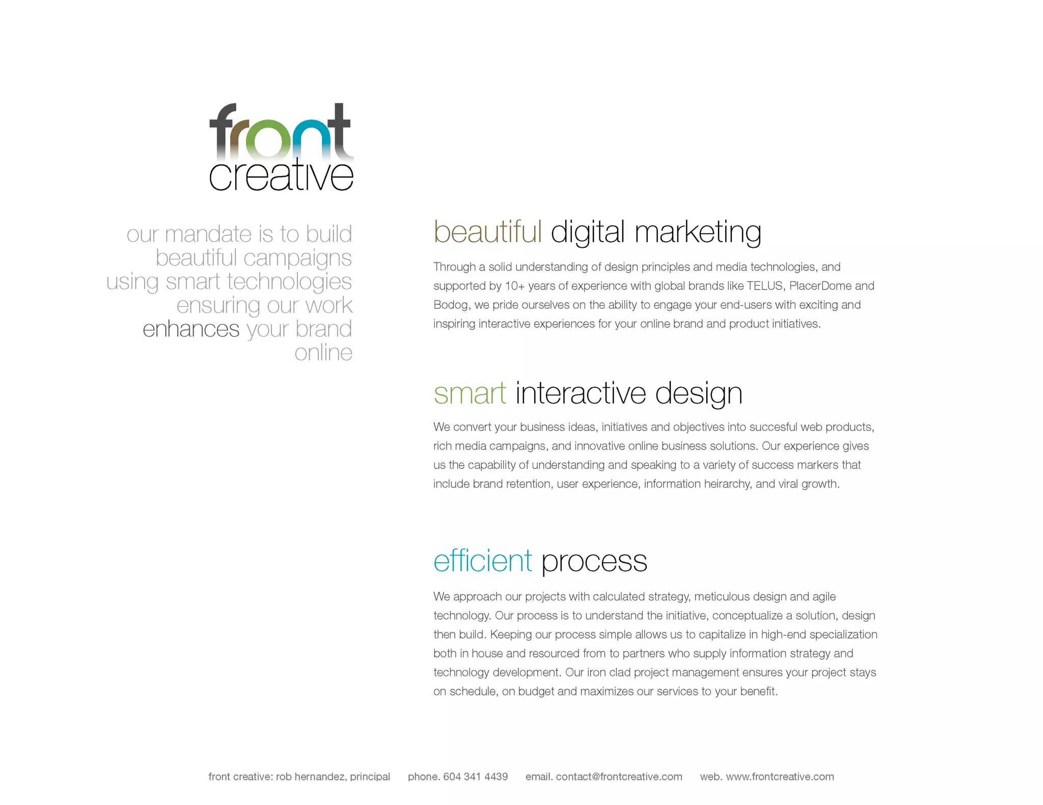 Front Creative Fact Sheet | PPT