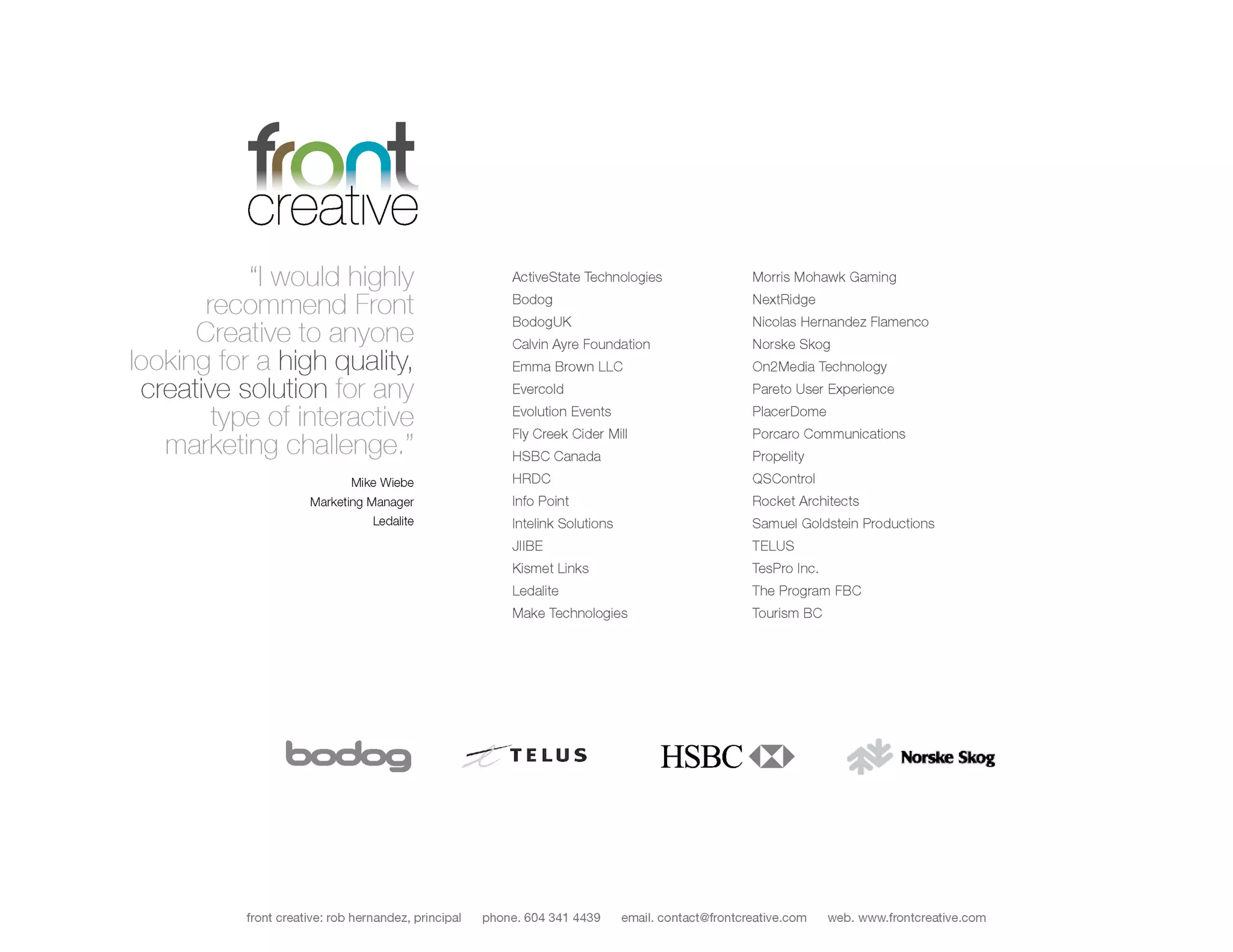 Front Creative Fact Sheet | PDF