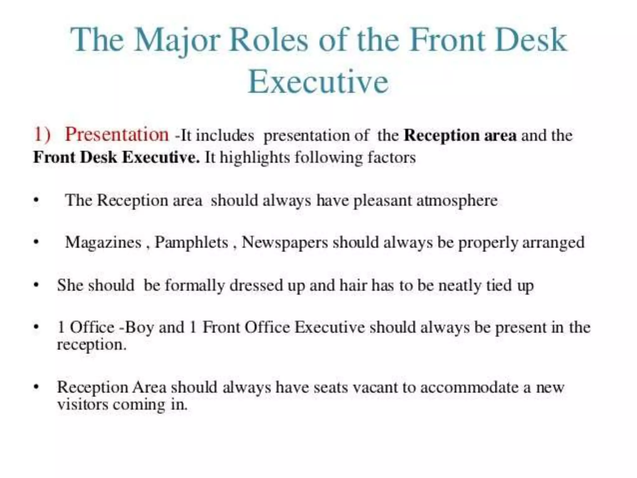 Front desk etiquettes | PPTX