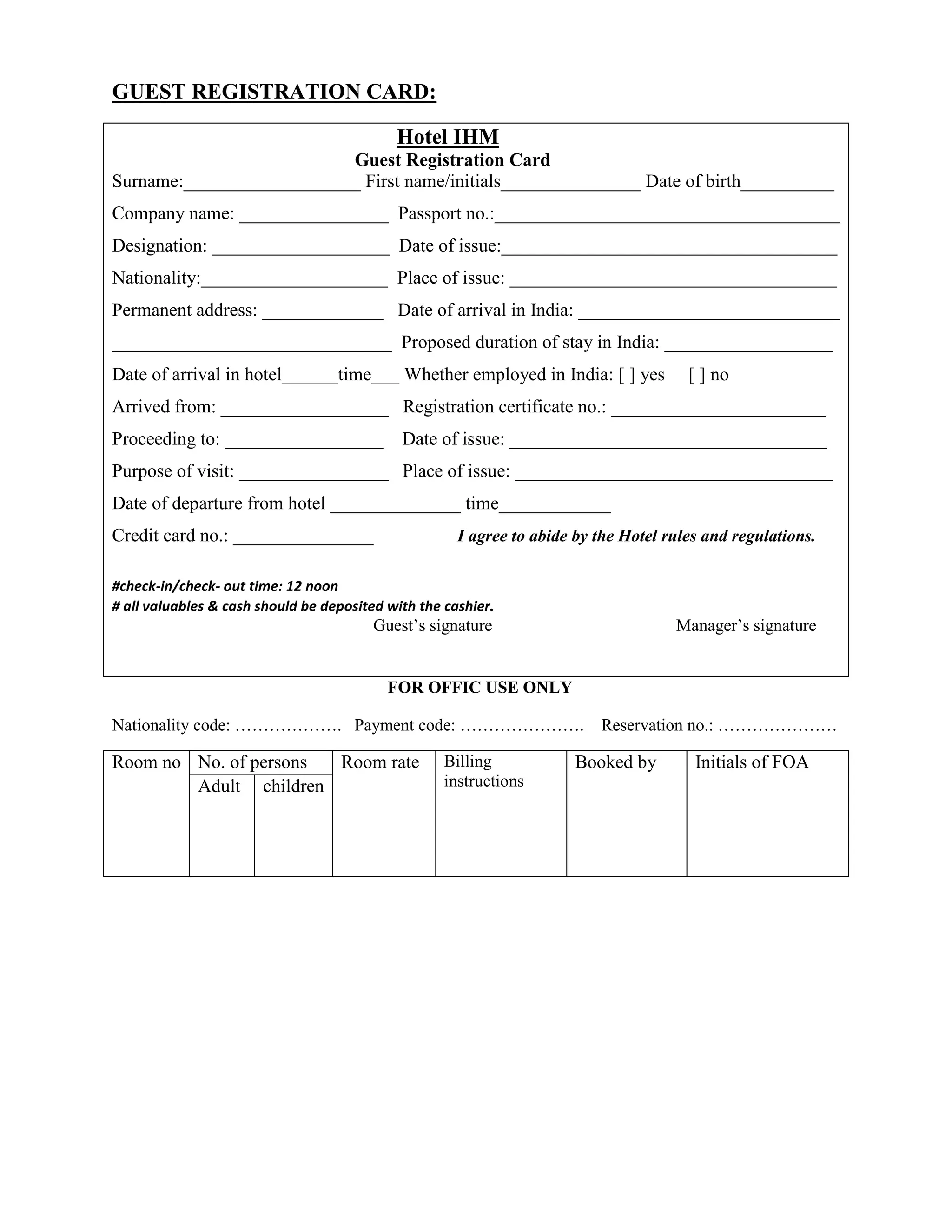 Hotel Front Desk Paper Forms & Formats.pdf