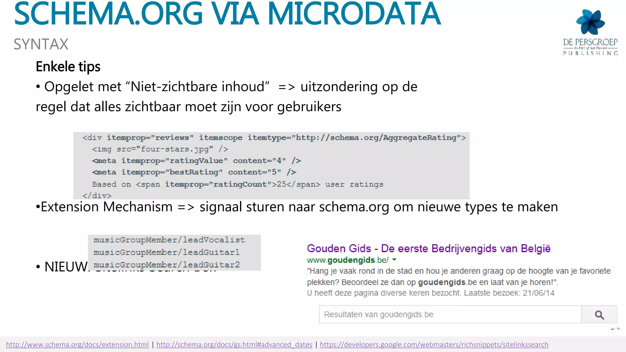 Intro schema.org / microdata voor frontend developers | PPTX