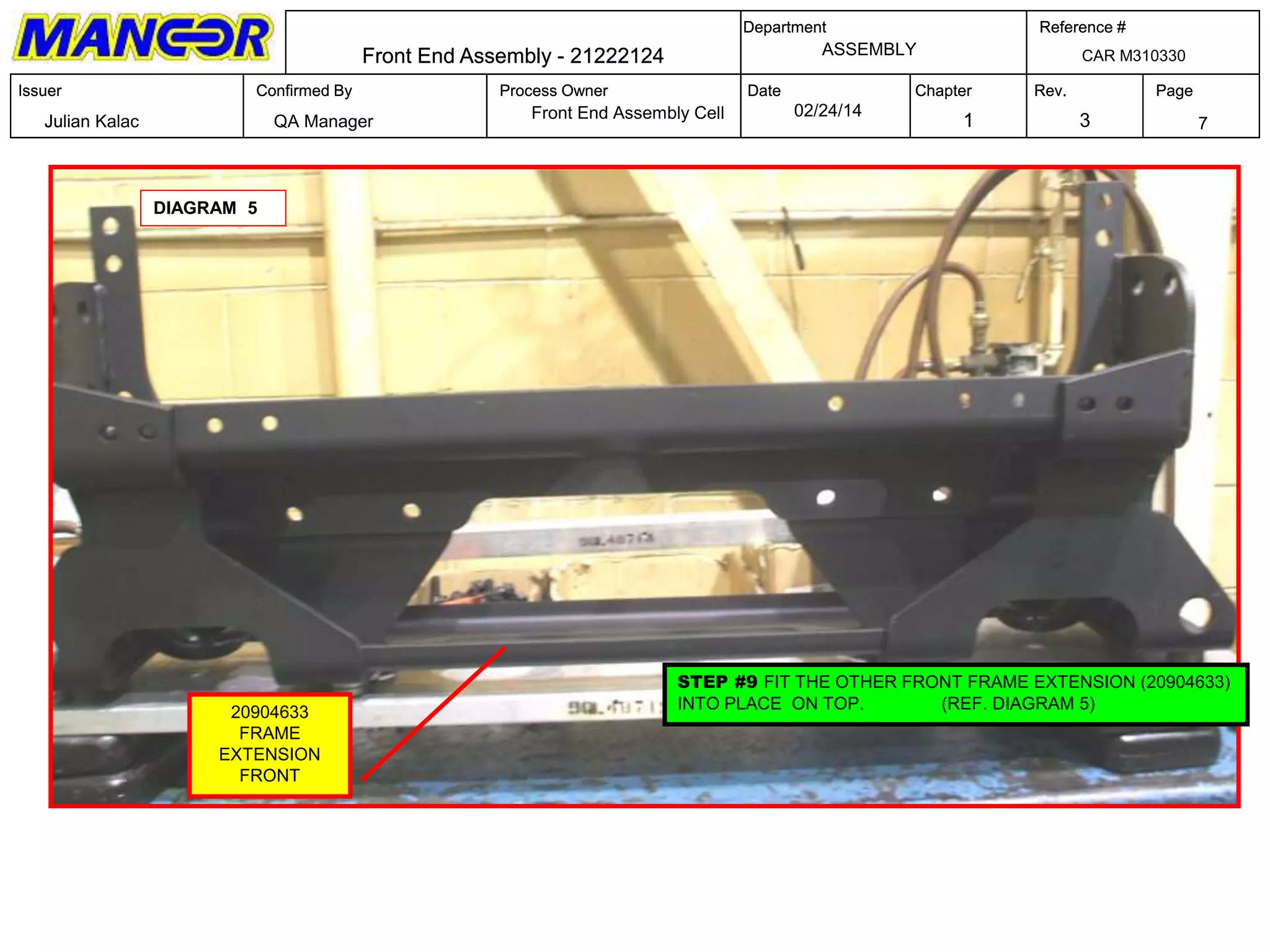 Front end assembly procedure volvo trucks | PPTX