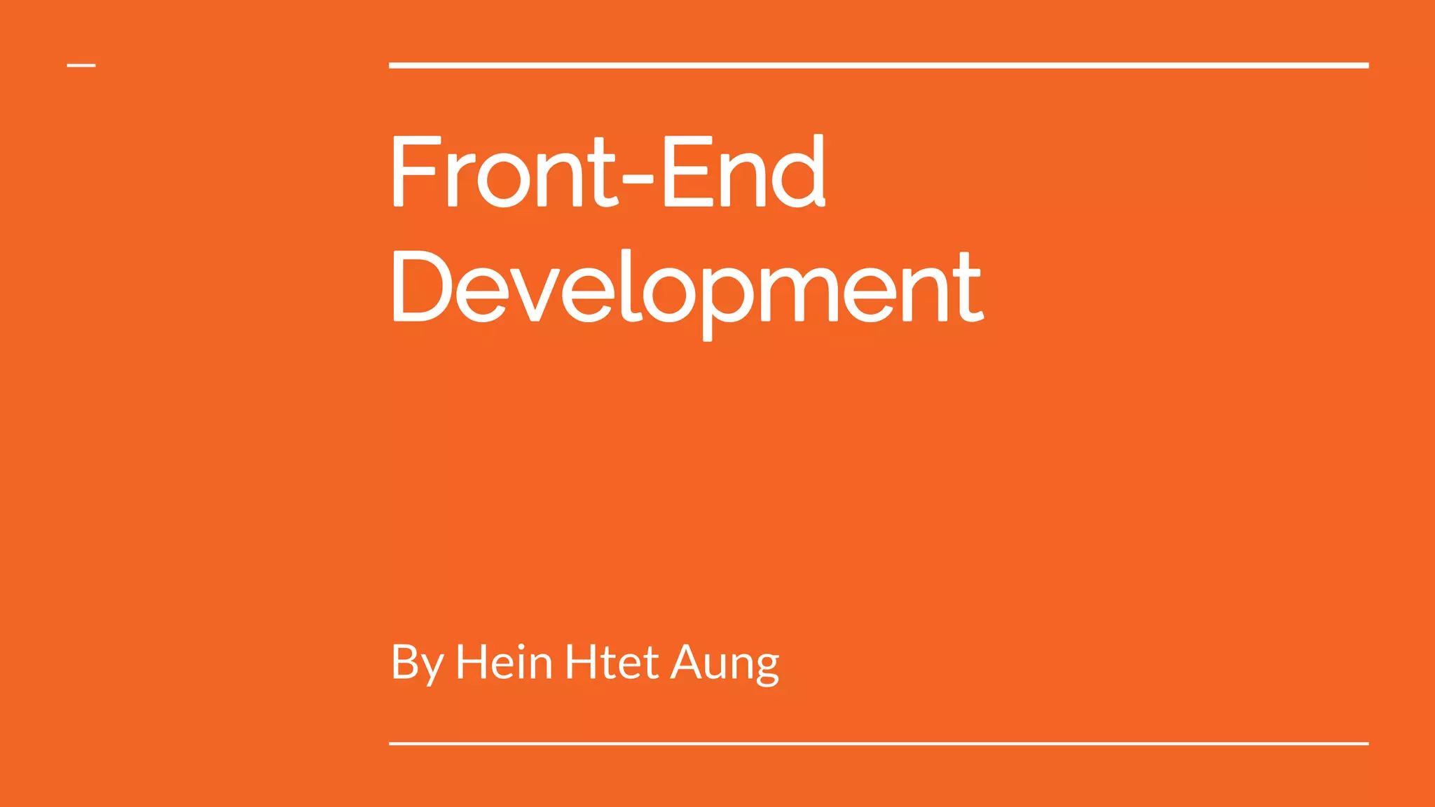 Front-End Development | PPT