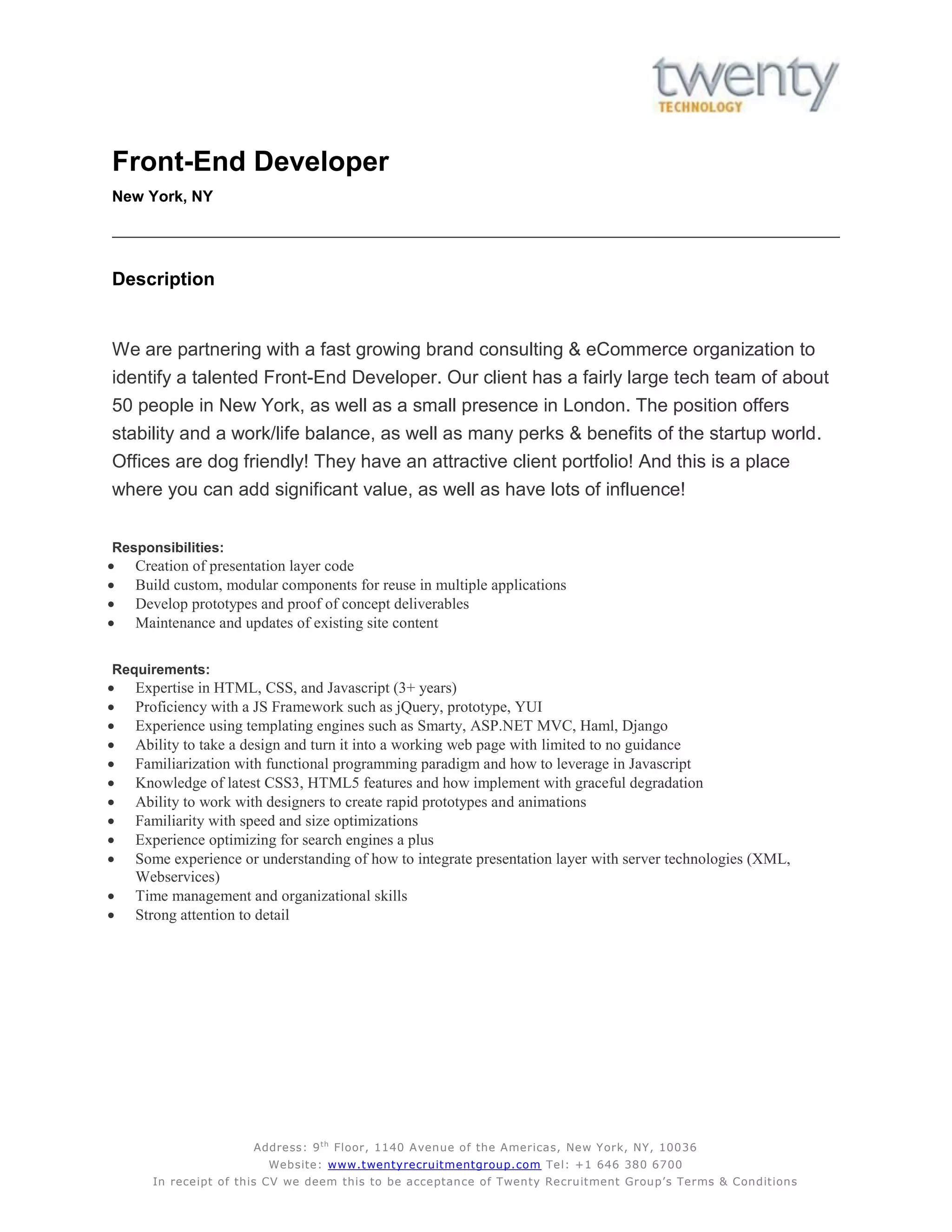 Front end developer | PDF | Web Design and HTML | Internet