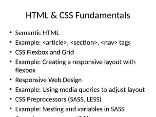 frontend developer interview course with example | PPT