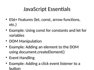 frontend developer interview course with example | PPT