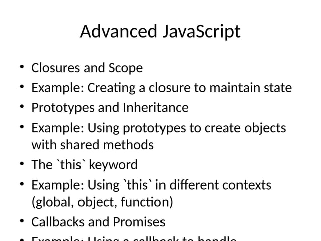 frontend developer interview course with example | PPT