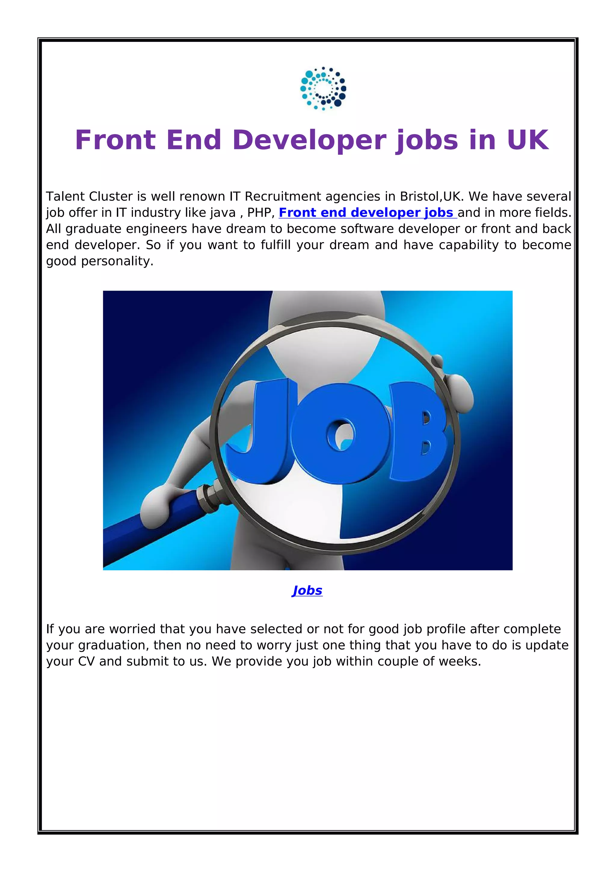 Front end developer job | PDF