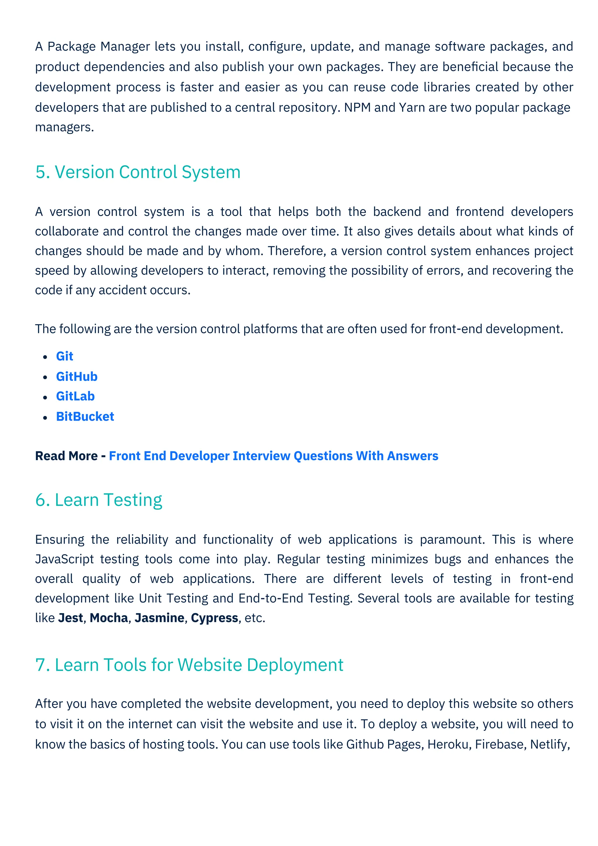 Frontend Developer Roadmap PDF By Scholarhat | PDF