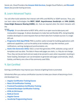 Frontend Developer Roadmap PDF By Scholarhat | PDF
