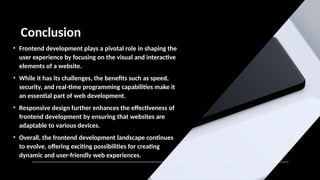 Key Insights on Frontend Web Development | PPTX