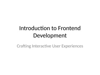 Essential Skills and Tools for Successful Frontend Development | PPT