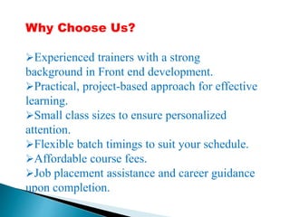 Front end Development Training in Hyderabad | PPTX