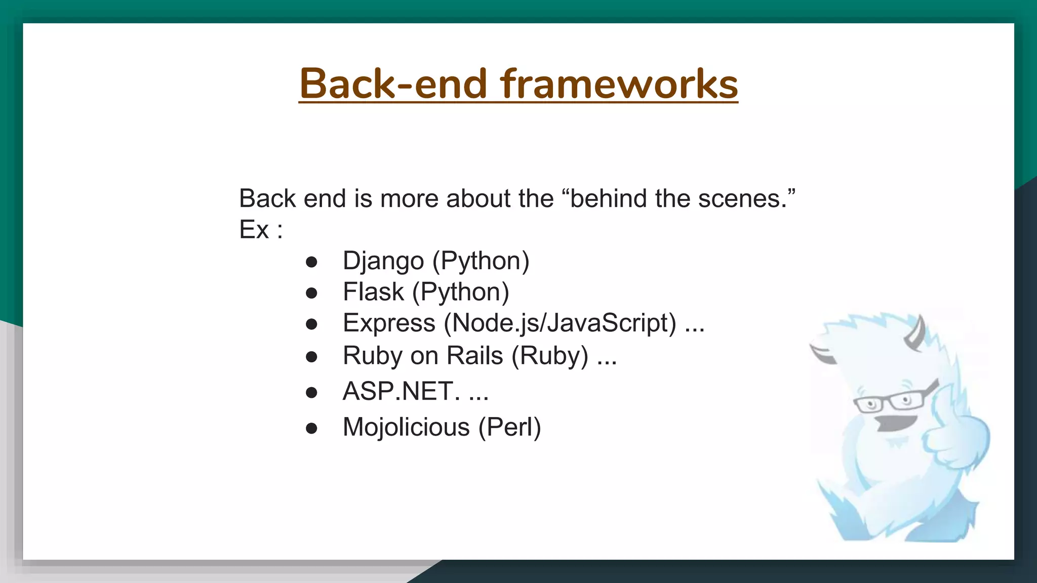 Front end frameworks | PPTX