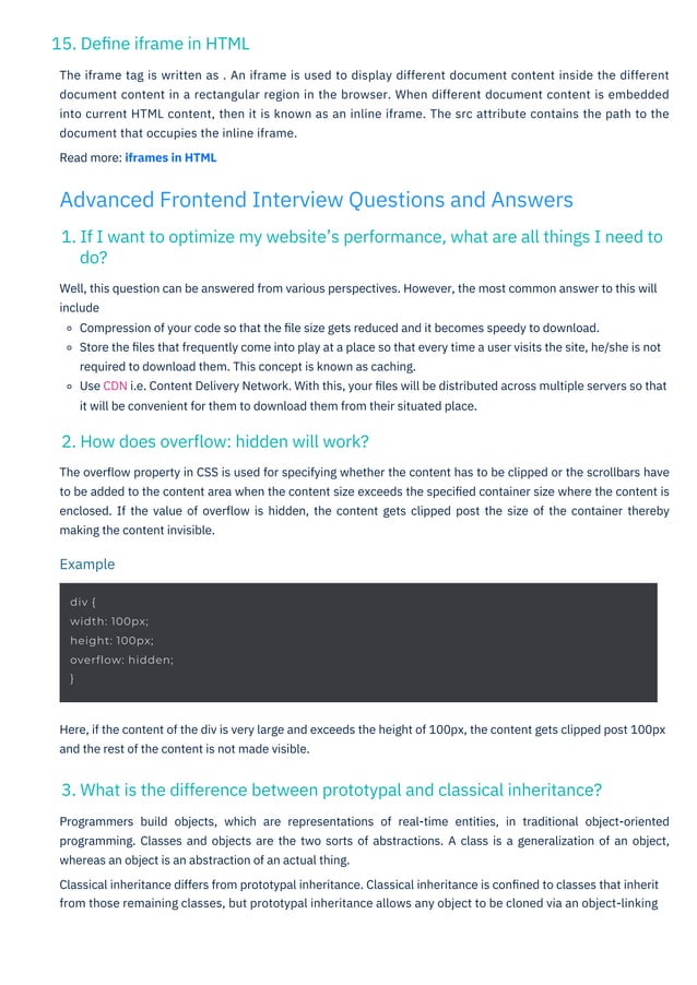 Frontend Interview Questions PDF By ScholarHat | PDF