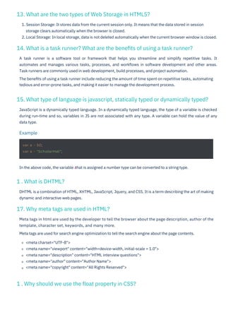 Frontend Interview Questions PDF By ScholarHat | PDF