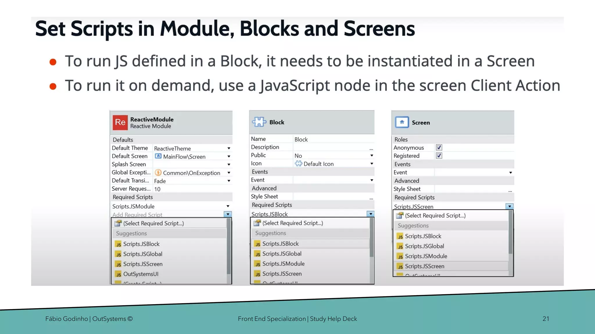 OutSystems Front End Specialization - Study Help Deck | PDF