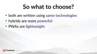 PWAs and their place in order @ Frontend.Sphere 2018 | PPT