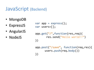 Frontend technologies | PPT
