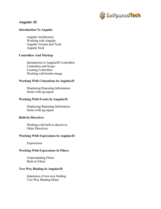 Front End Ui with React online training | Front End Ui with React training | SelfpacedTech | PDF ...