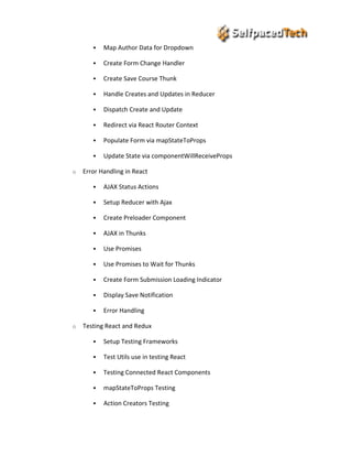 Front End Ui with React online training | Front End Ui with React training | SelfpacedTech | PDF