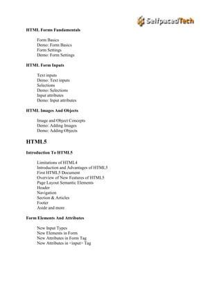 Front End Ui with React online training | Front End Ui with React training | SelfpacedTech | PDF
